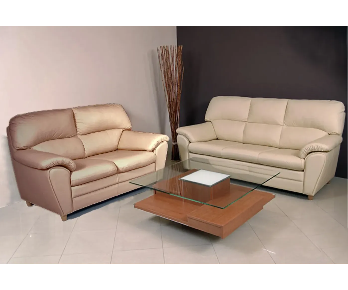 ASKONT Rajko Kožená sedací souprava 3-2-1 S rozkládáním / bez rozkládání